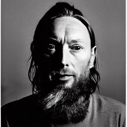 Thom Yorke singer songwriter long beard, a photo by | Stable Diffusion | OpenArt