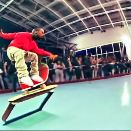 Kanye West skating video captured on a cell phone | Stable Diffusion ...