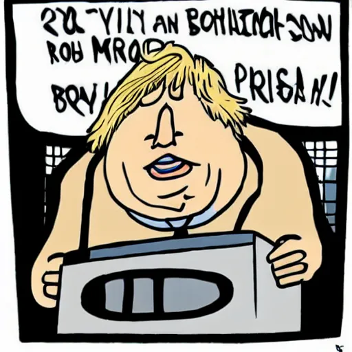 Political cartoon of Boris Johnson wearing a hat that | Stable ...