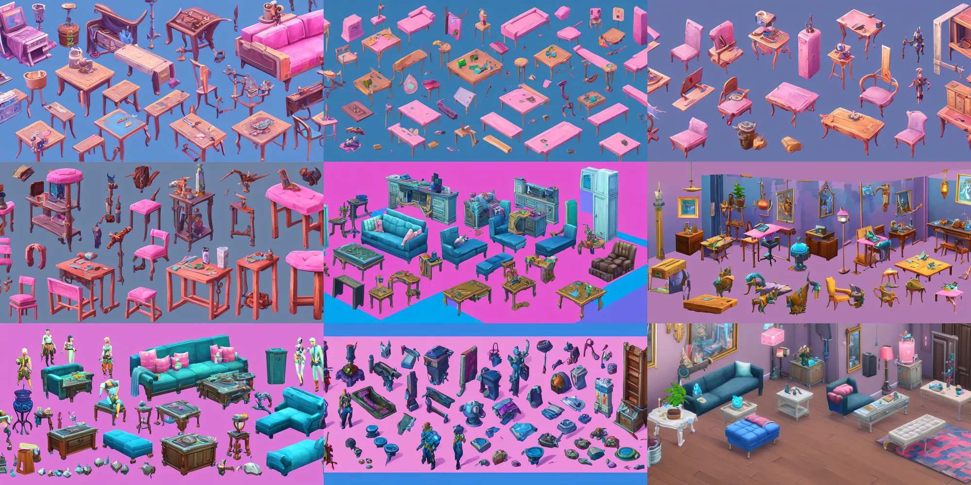 game asset of the sims furniture and decoration in | Stable Diffusion ...