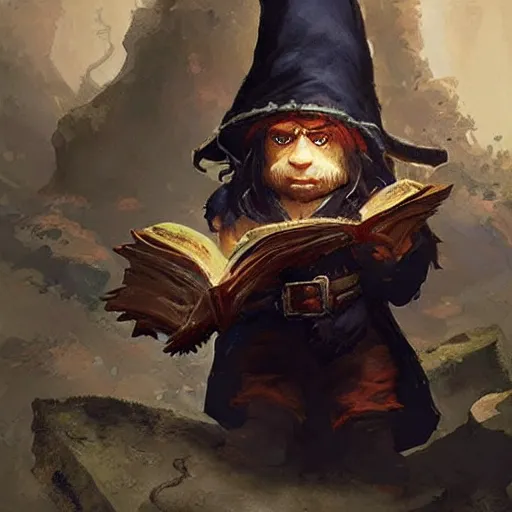 a gnome wizard with curly black hair, dungeons and | Stable Diffusion ...
