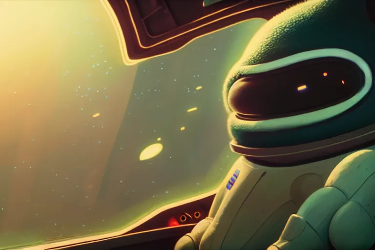a close up shot of pepe inside a spaceship, wadim | Stable Diffusion ...