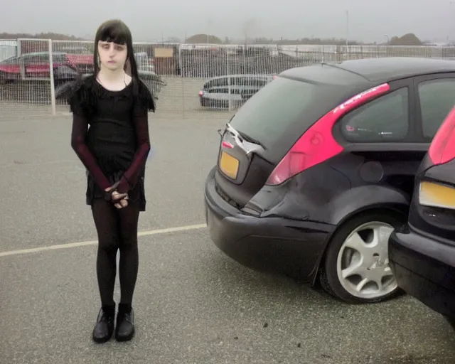 poor quality digital photo of a goth emo girl, tesco | Stable Diffusion ...