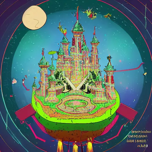 a floating castle with tapestries of a gravimetric | Stable Diffusion | OpenArt