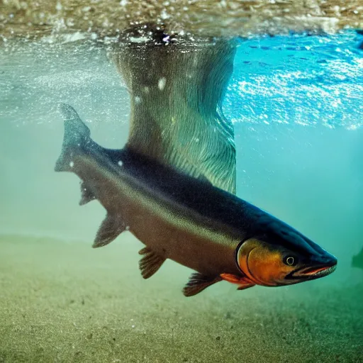 photograph of a live salmon wearing a cowboy hat, | Stable Diffusion ...