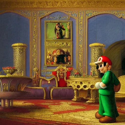 palace of the mushroom kingdom, super mario, by jean - | Stable Diffusion
