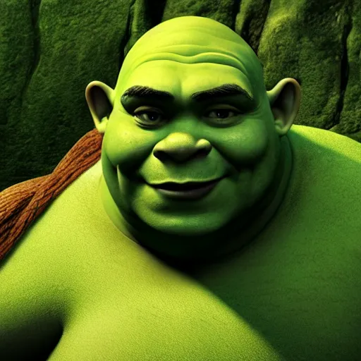 Sexy Shrek inviting you to his swamp, extremely highly | Stable Diffusion