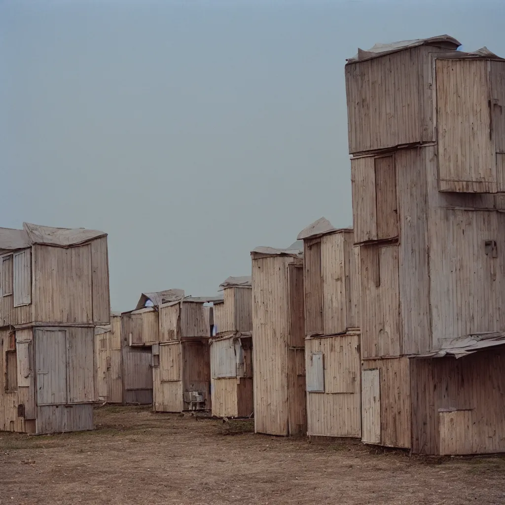 towers made up of makeshift squatter shacks with | Stable Diffusion ...