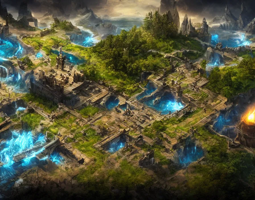 rise of mythology videogame with modern rts graphic, | Stable Diffusion ...