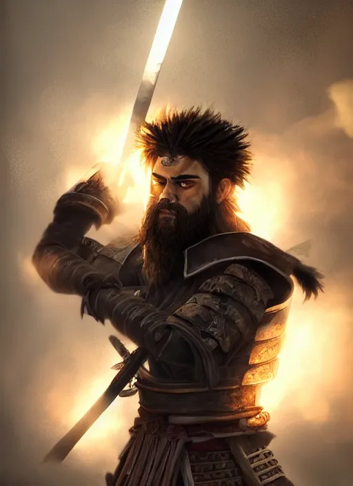 wandering samurai paladin glowing white eyes, shaggy | Stable Diffusion ...