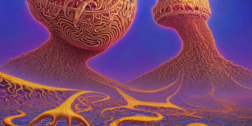 cinematic view of a dmt island paradise filled with | Stable Diffusion