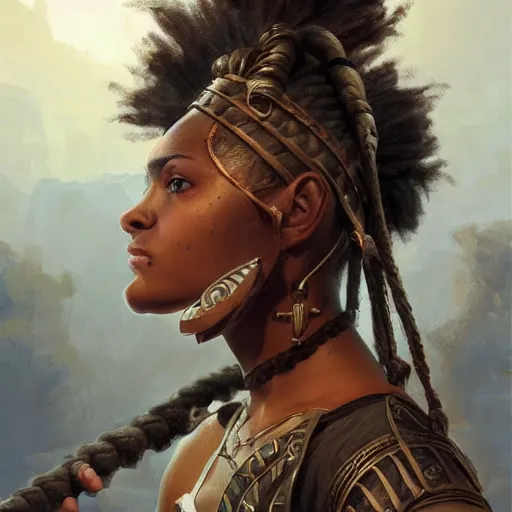 a strong, dark-skinned mesopotamian young archer girl | Stable Diffusion