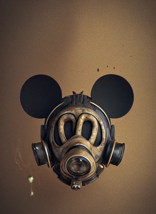 mickey mouse, gas mask, fractal, leathery, wet, | Stable Diffusion ...