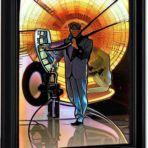 futuristic delorean time machine at night in the rain | Stable ...