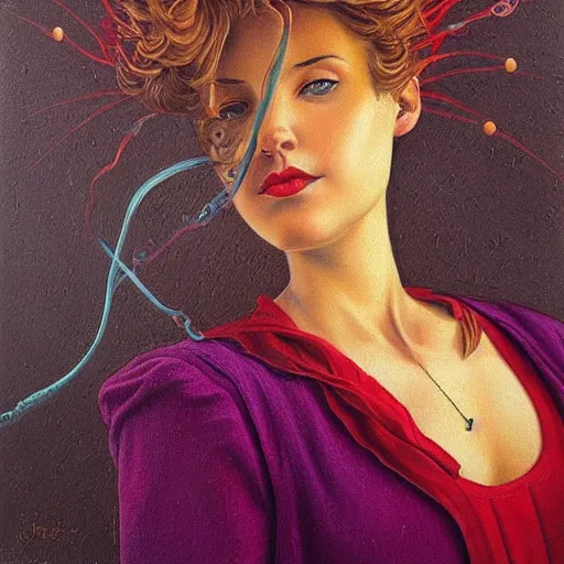 portrait painting of a woman, artwork by otto lohmuller | Stable Diffusion