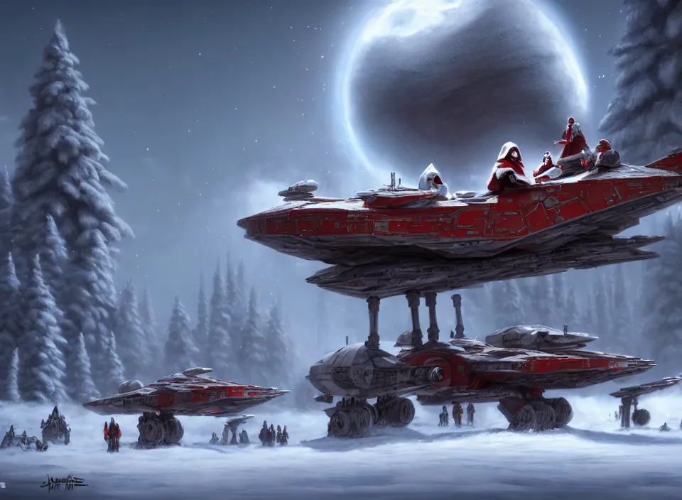 extremely detailed concept art of a star wars santa | Stable Diffusion ...
