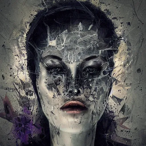 looking in the mirror somber sad painting artwork by | Stable Diffusion