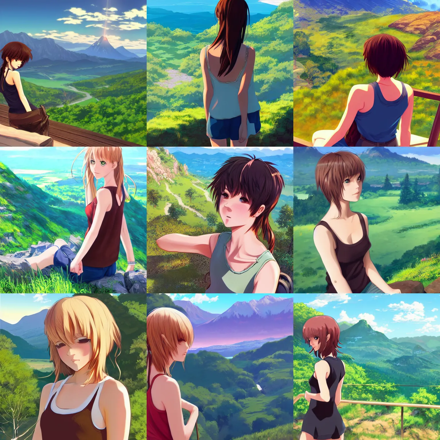 gorgeous woman, wearing : tanktop, hair : long brown, | Stable ...