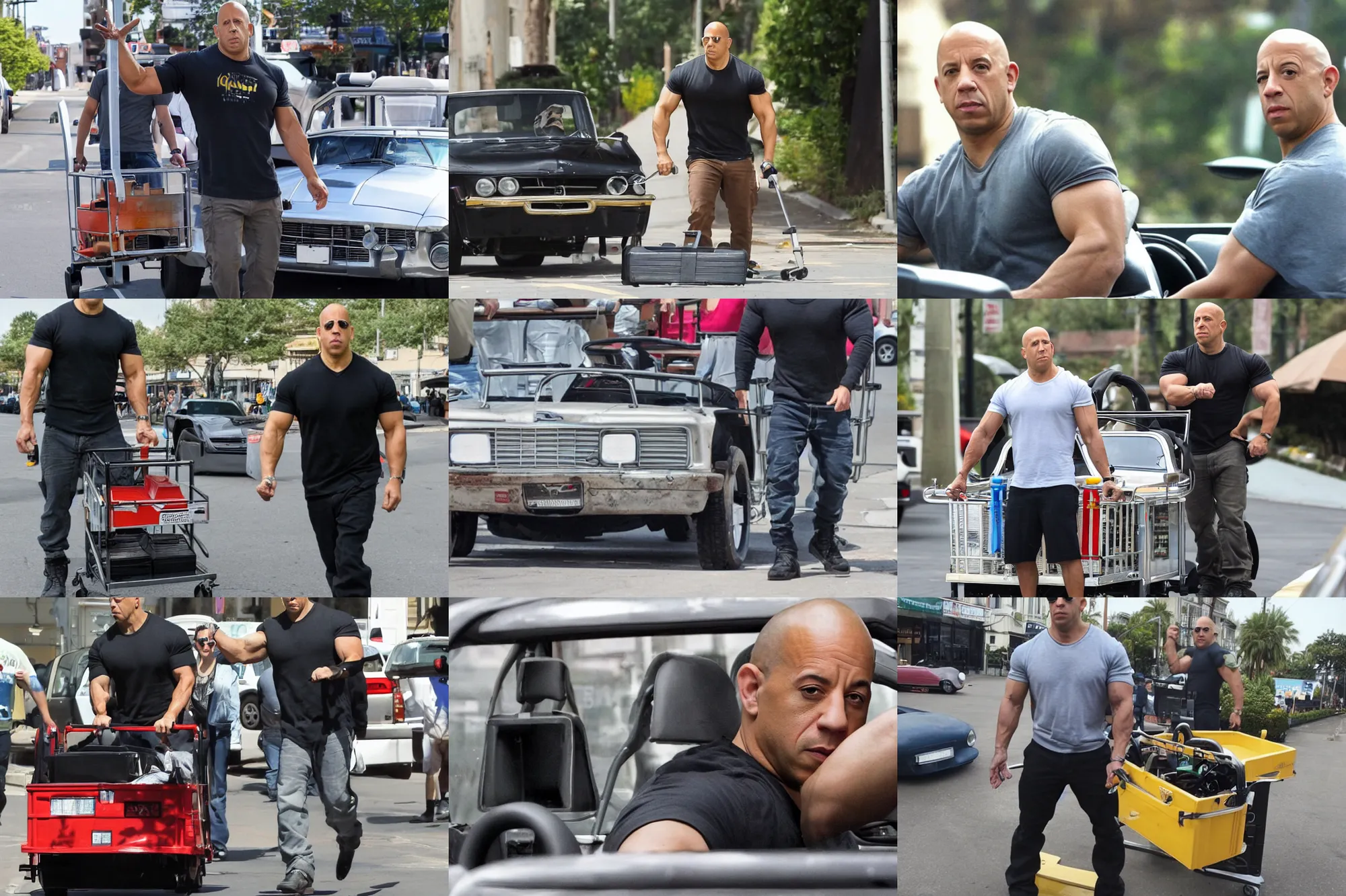 Vin Diesel driving a trolley | Stable Diffusion | OpenArt