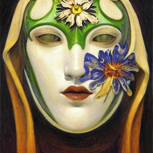 a masterpiece painting of a facemask made of stylized | Stable ...