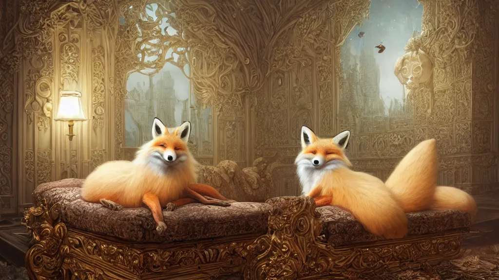 a hyperrealistic photographical cream - coloured fox | Stable Diffusion ...