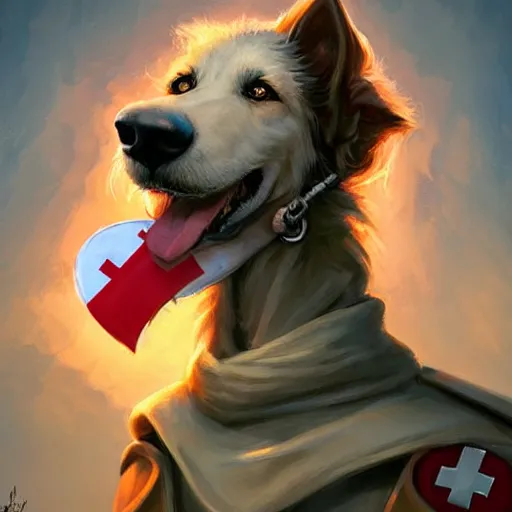 anthropomorphic Borzoi wippet Field Medic, Modern | Stable Diffusion