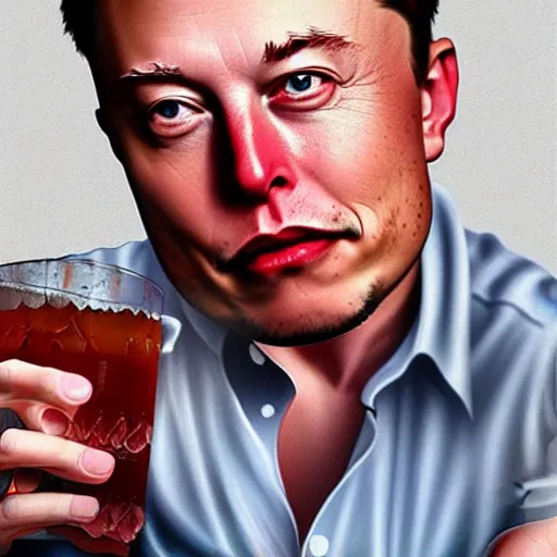 elon musk drinking alcohol in a bar with his friends | Stable Diffusion ...