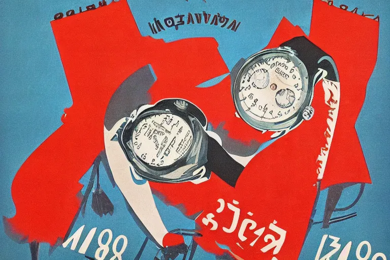 soviet wristwatch. russian poster. | Stable Diffusion | OpenArt
