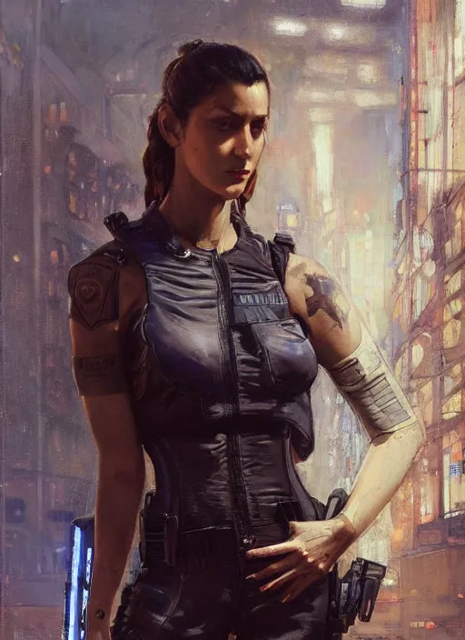 Nikki. beautiful cyberpunk female USN marine wearing a | Stable ...