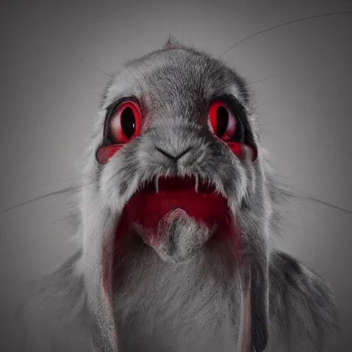 scary murder rabbit bunny bloodyteeth bloodyeyes | Stable Diffusion ...