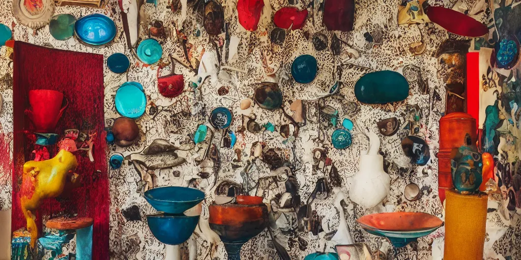 a three color offset photography of an hybrid object | Stable Diffusion