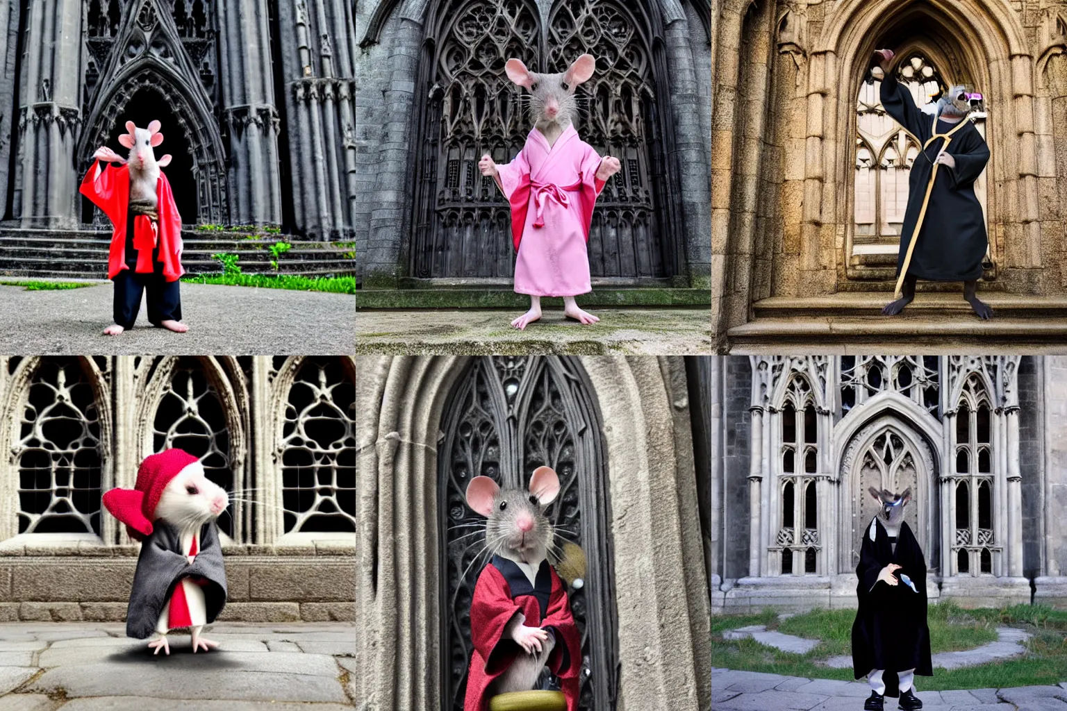 cute rat in a wizards robe standing in front of a | Stable Diffusion ...