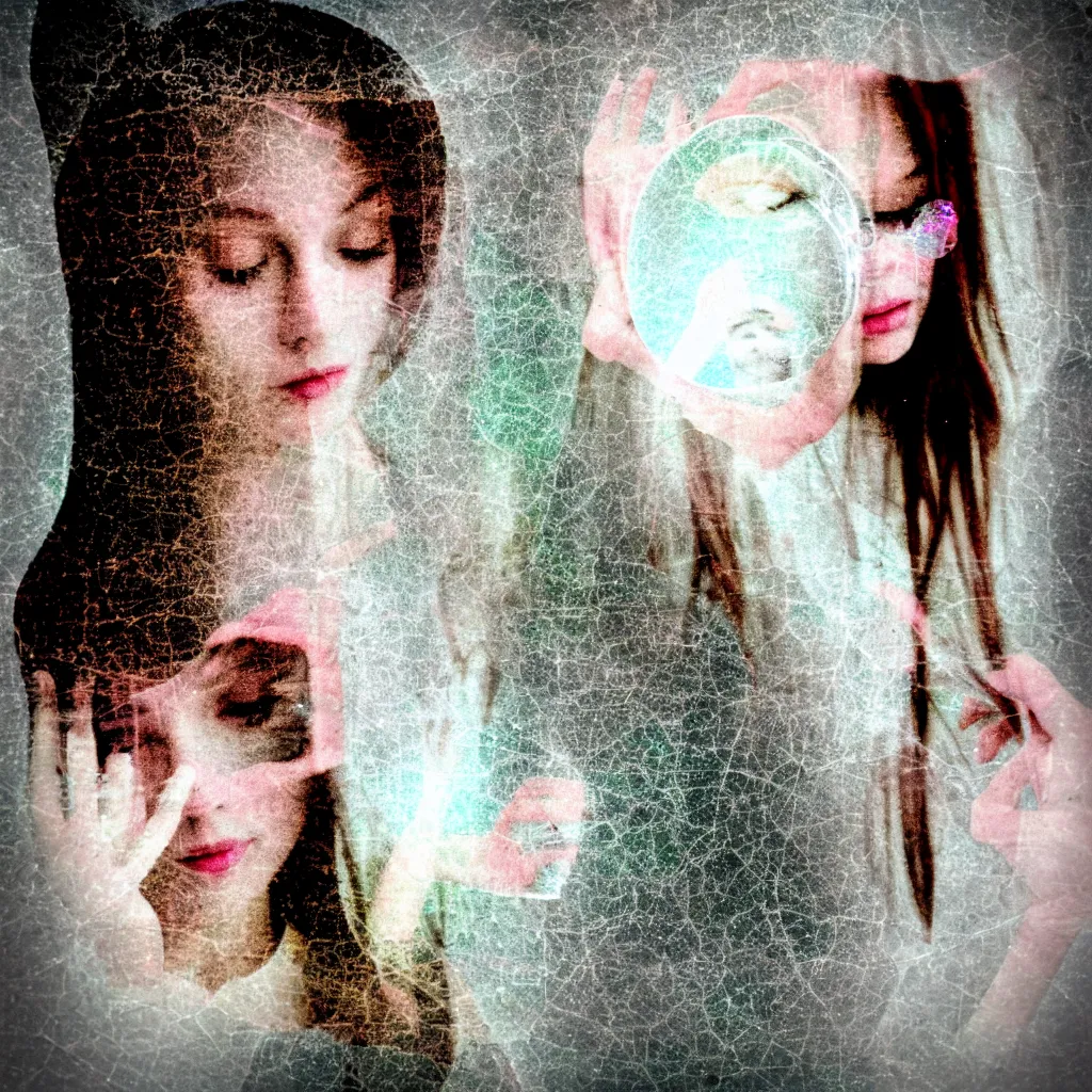 looking at an angelgirl through a lookingglass, | Stable Diffusion | OpenArt