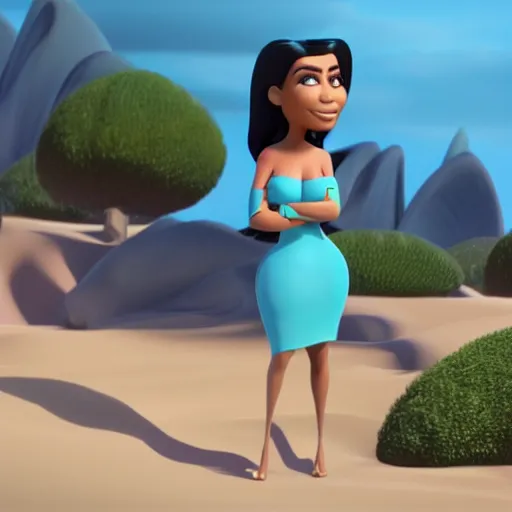 kim kardashian as seen in pixar animated movie 4k | Stable Diffusion