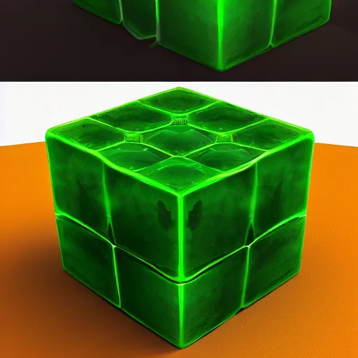 a green gelatinous cube , concept art, trending on | Stable Diffusion ...