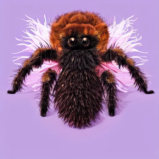 fluffy tarantula sitting on a pink lotus flower, cover | Stable ...