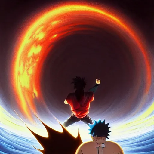 highly detailed painting of uzumaki naruto fighting a | Stable ...