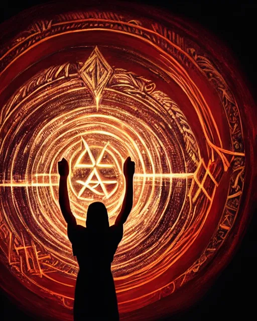 literati painting of mage reciting an incantation and | Stable ...