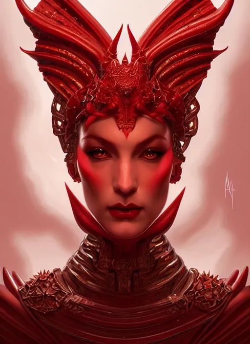 symmetry!! warhammer portrait of a red dragon | Stable Diffusion | OpenArt