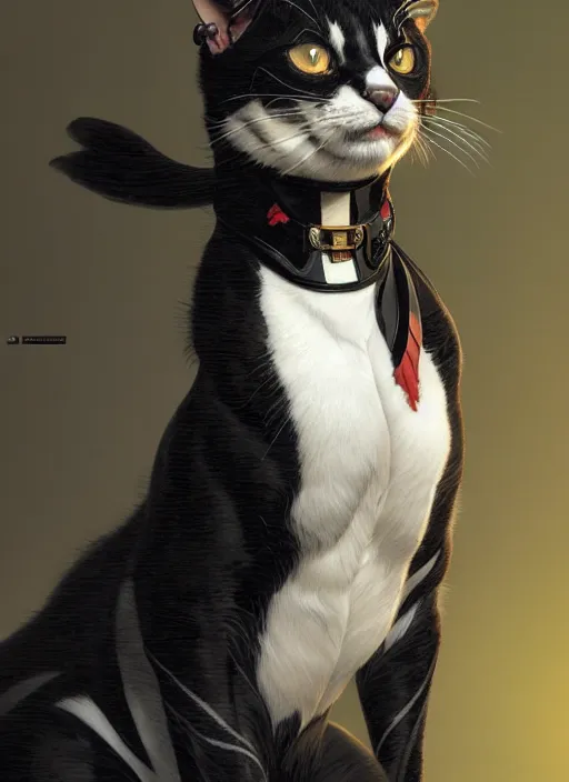 tomcat with tuxedo markings, intricate, elegant, hyper | Stable ...