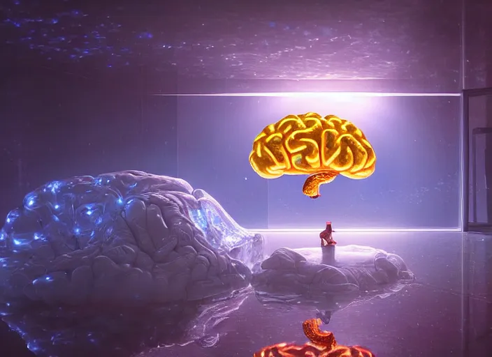 a beautiful painting of a translucent brain made of | Stable Diffusion ...