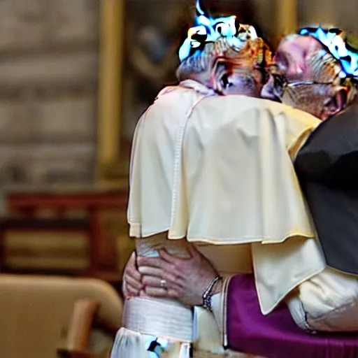 photo of the pope hugging emma watson weirdly shown in | Stable ...