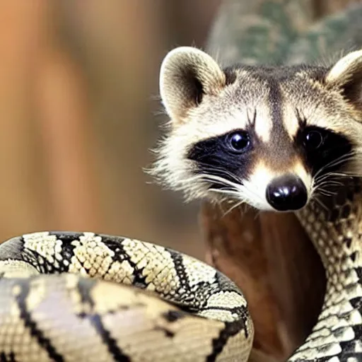 photo of a hybrid between a snake and a raccoon | Stable Diffusion