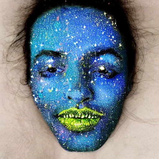 a face made out of stars and stardust | Stable Diffusion