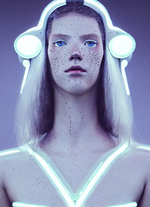 a beautiful scandinavian female humanoid with freckled | Stable ...