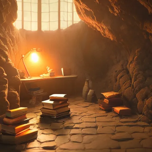 books cave, 3 d render, incredible details, highly | Stable Diffusion | OpenArt