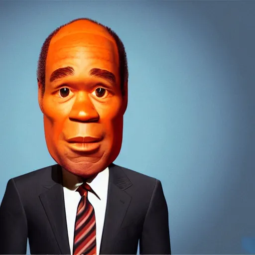 oj simpson with orange l!!!! head, pixar character, | Stable Diffusion ...