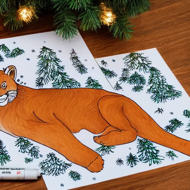 magic marker colouring book showing 'a cougar sleeping | Stable ...