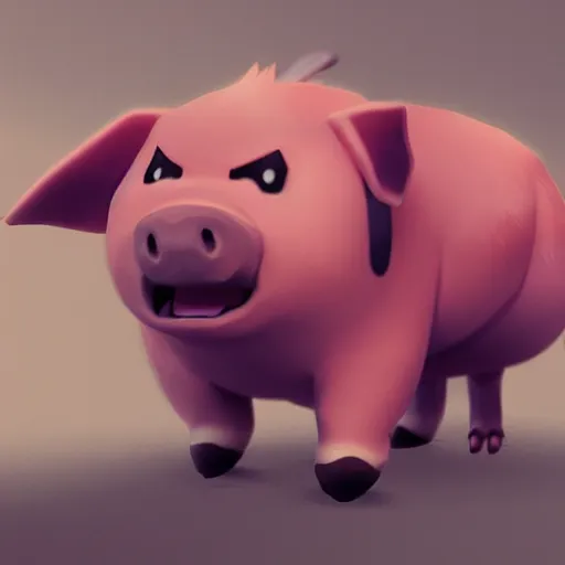 pokemon pig, style game square enix life, trending on | Stable ...