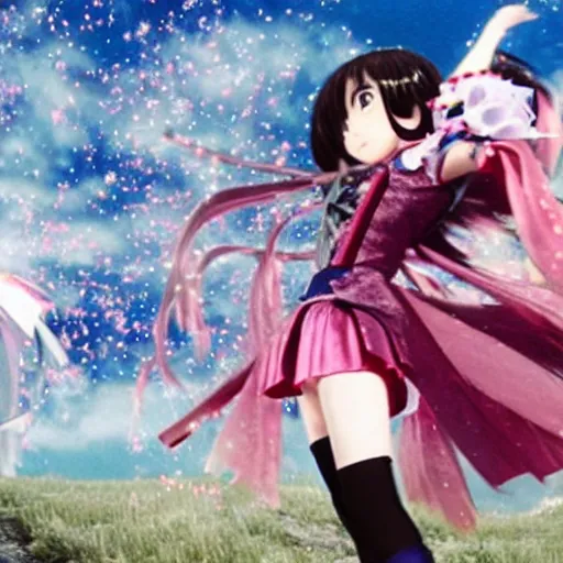 a battle of two real-life mahou shoujo girl in the | Stable Diffusion ...